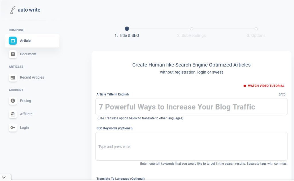 AutoWrite App - The Patternist