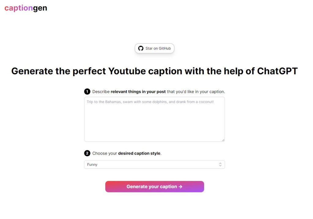 CaptionGen - The Patternist
